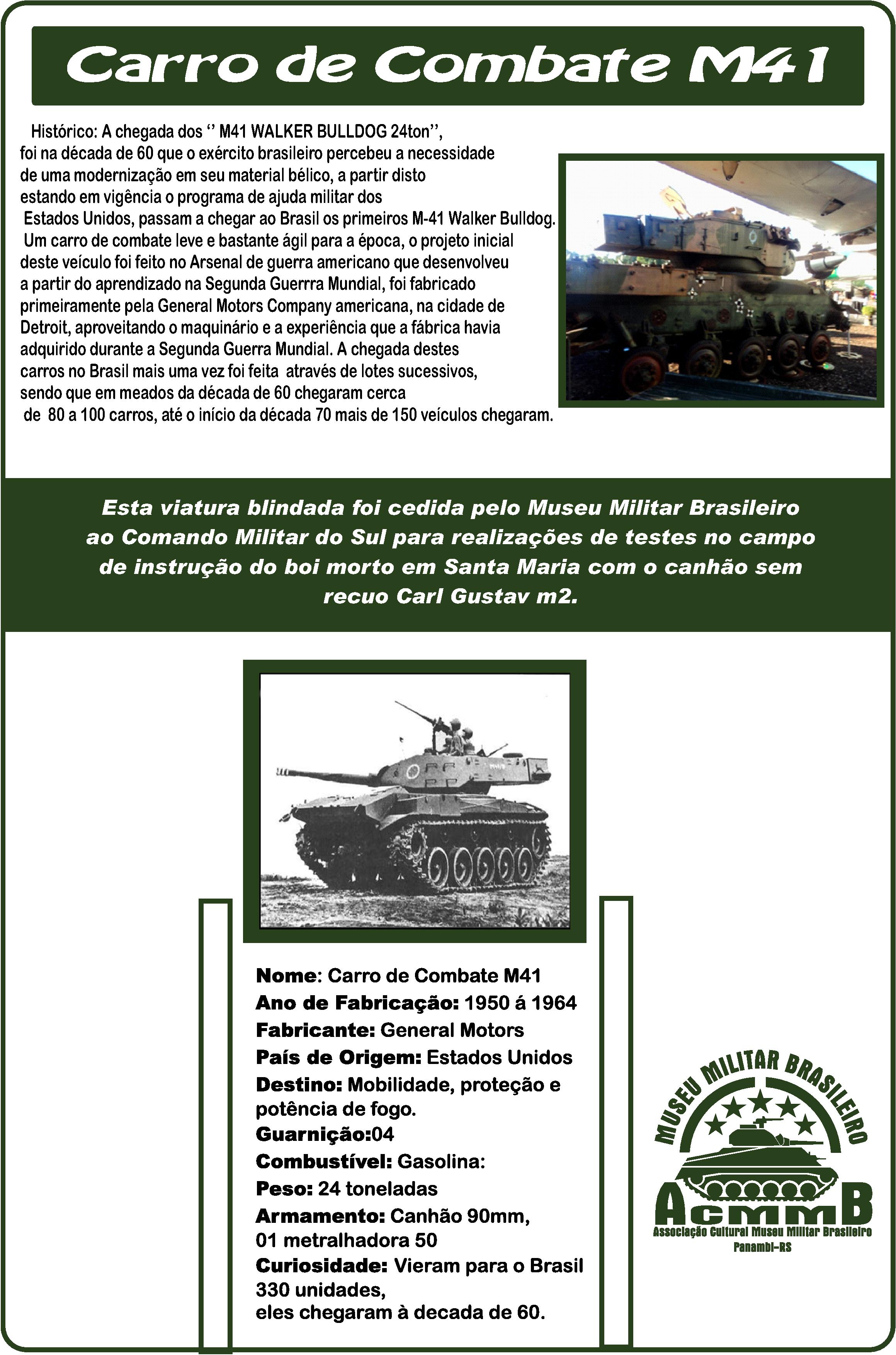 Viatura Blindada M41 – ACMMB